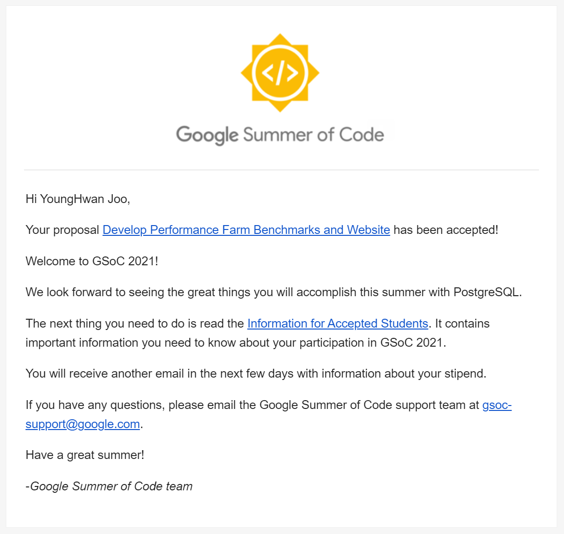 Google Summer of Code 2021 PostgreSQL 후기